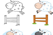 Sheep Cartoon Characters Collection, an Animal Illustration by HitToon