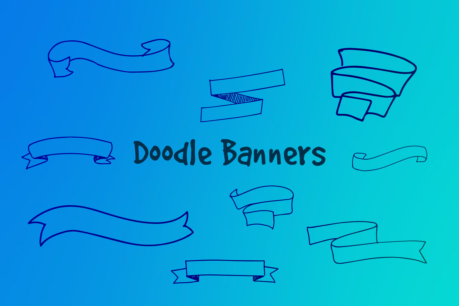 12 Doodle Banners, an Illustration by Block 81