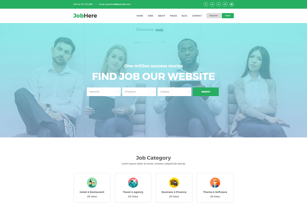 Job Board Responsive HTML Template, a Bootstrap Template by HasThemes