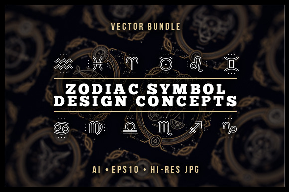 Zodiac concept illustrations bundle, an Animal Illustration by painterr