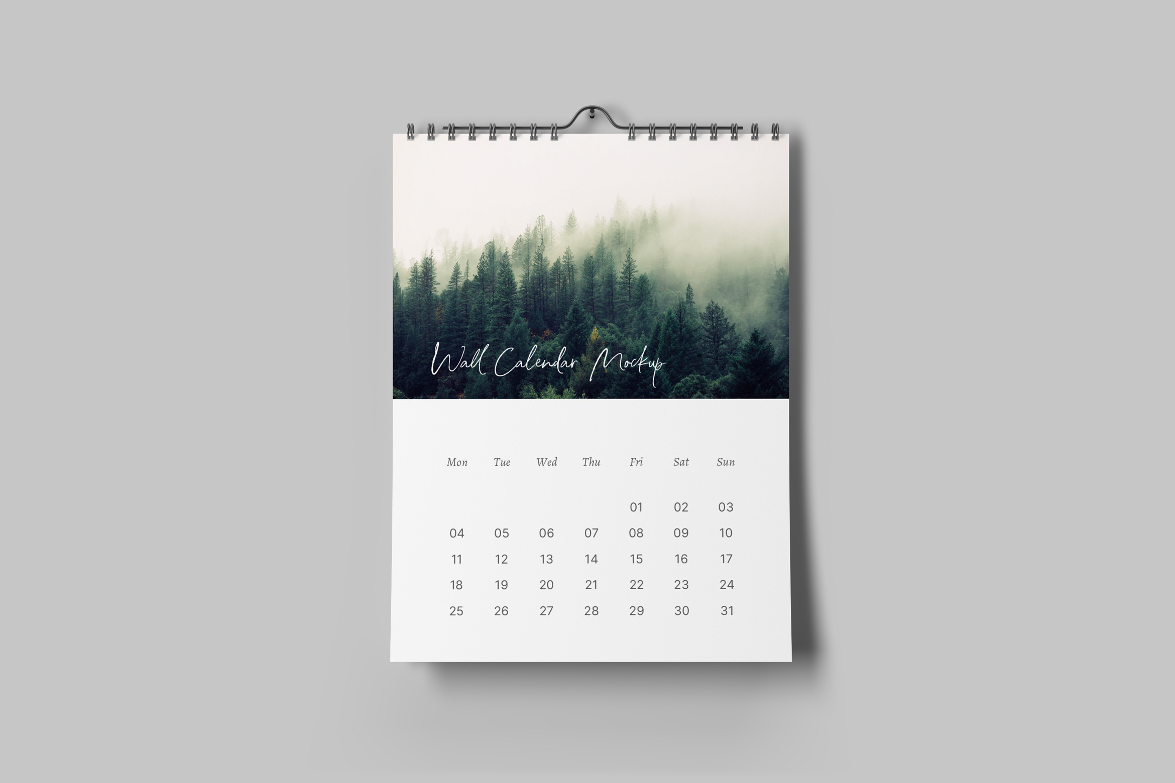 Wall Calendar Mockup, a Print Template by artimasa