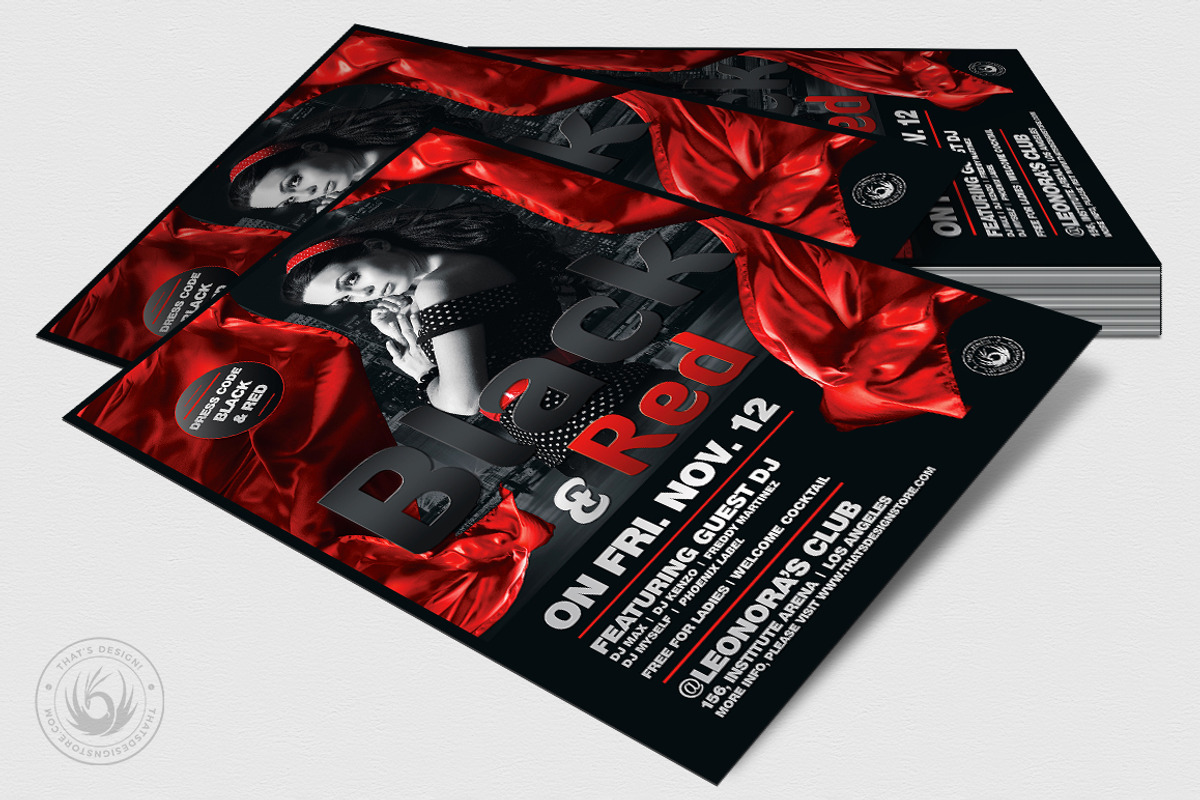 Black and Red Flyer Template V2, a Flyer Template by ThatsDesign Art