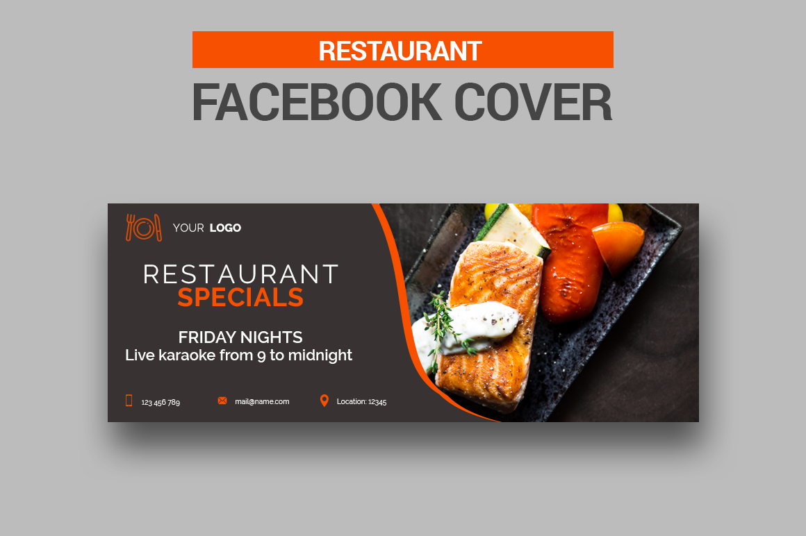 Restaurant Facebook Cover, a Social Media Template by Creatricks