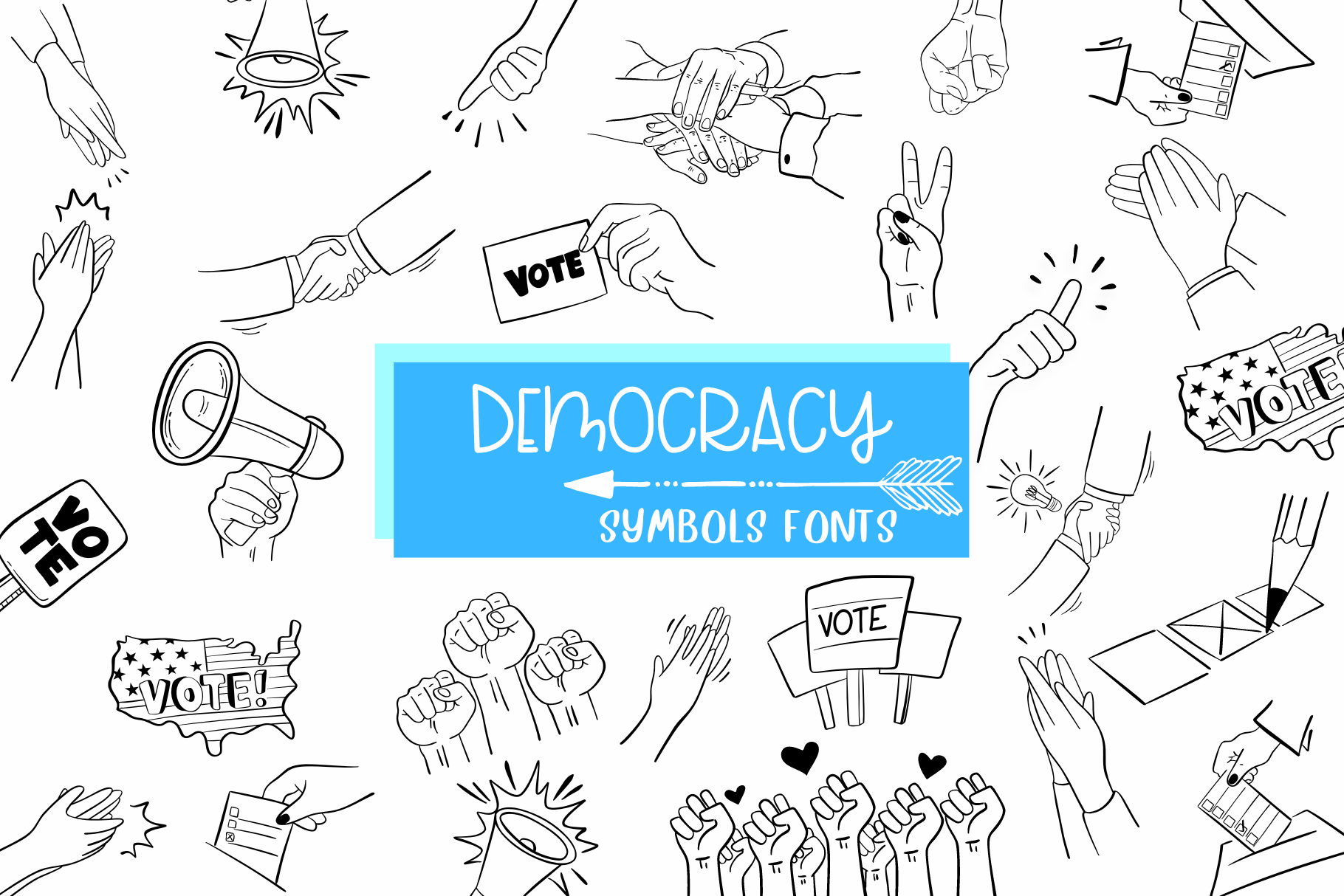 Democracy | Symbols Fonts, a Symbol Font by Sirinart