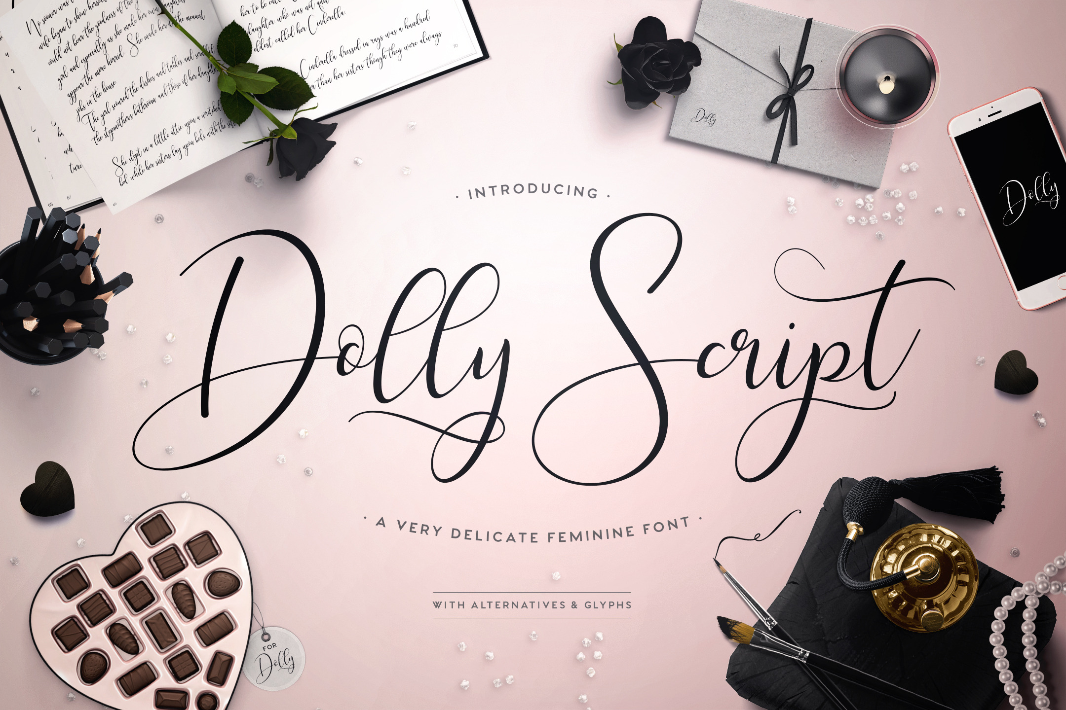 Dolly Script, a Script Font by Font Bundles