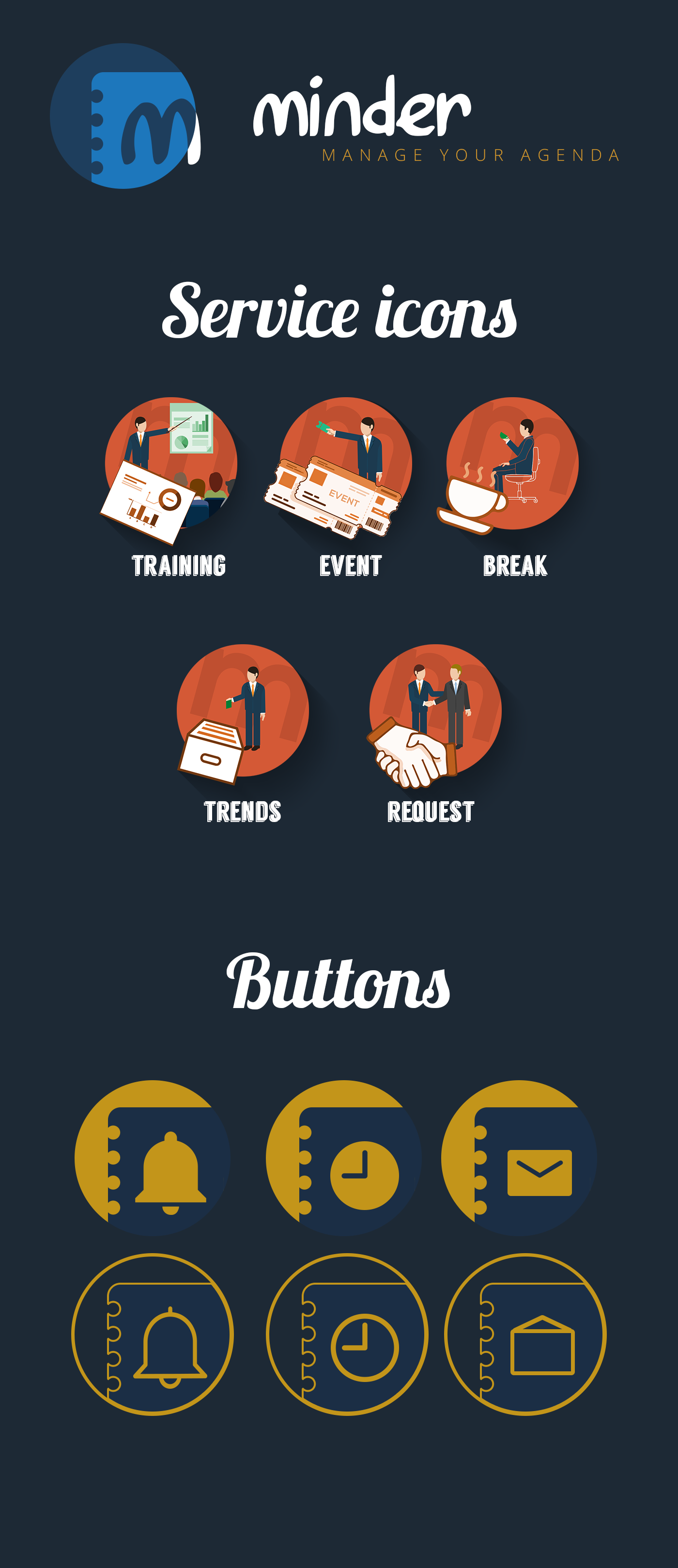 Minder Logo & Service Icon, a Presentation Template by Restart ...