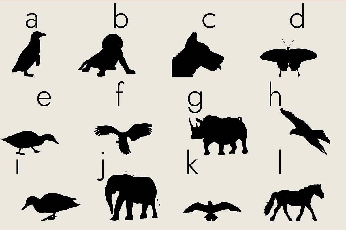 Animals Silhouette Dingbats Font