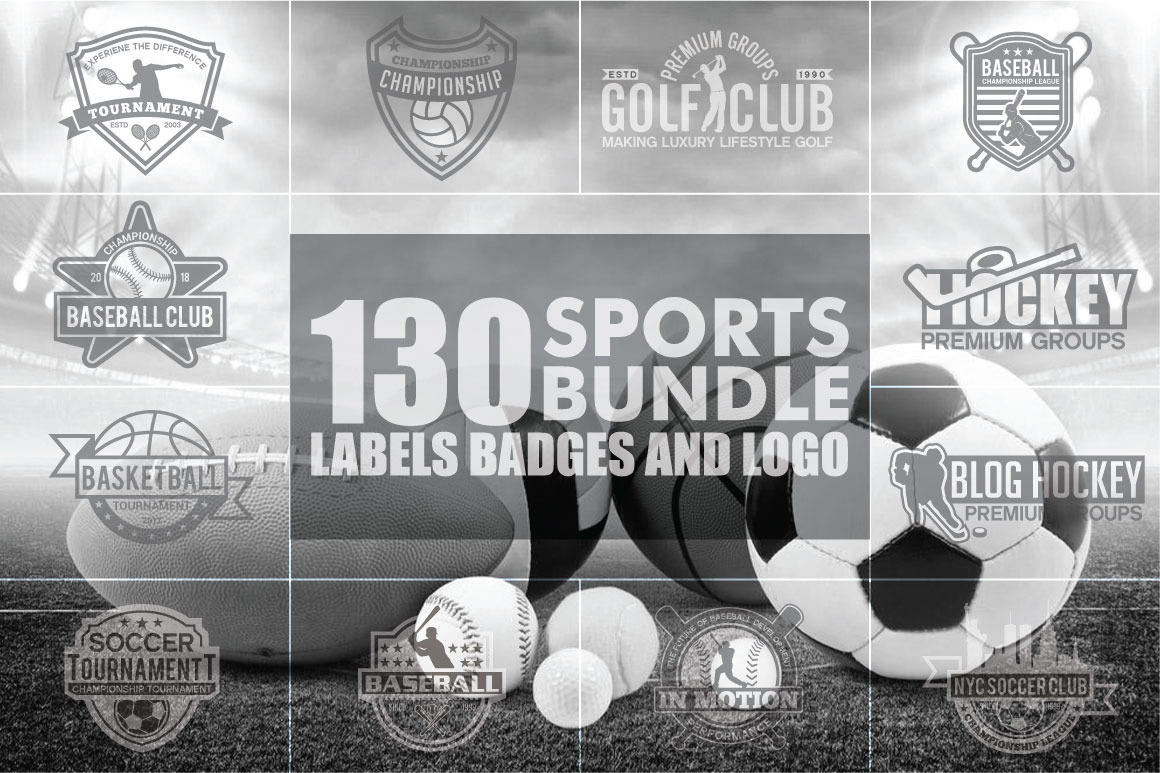 SPORTS BADGES AND LOGO BUNDLE, a Branding & Logo Template by shazi