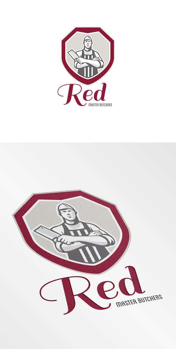 Red Master Butchers Logo, a Branding & Logo Template by patrimonio