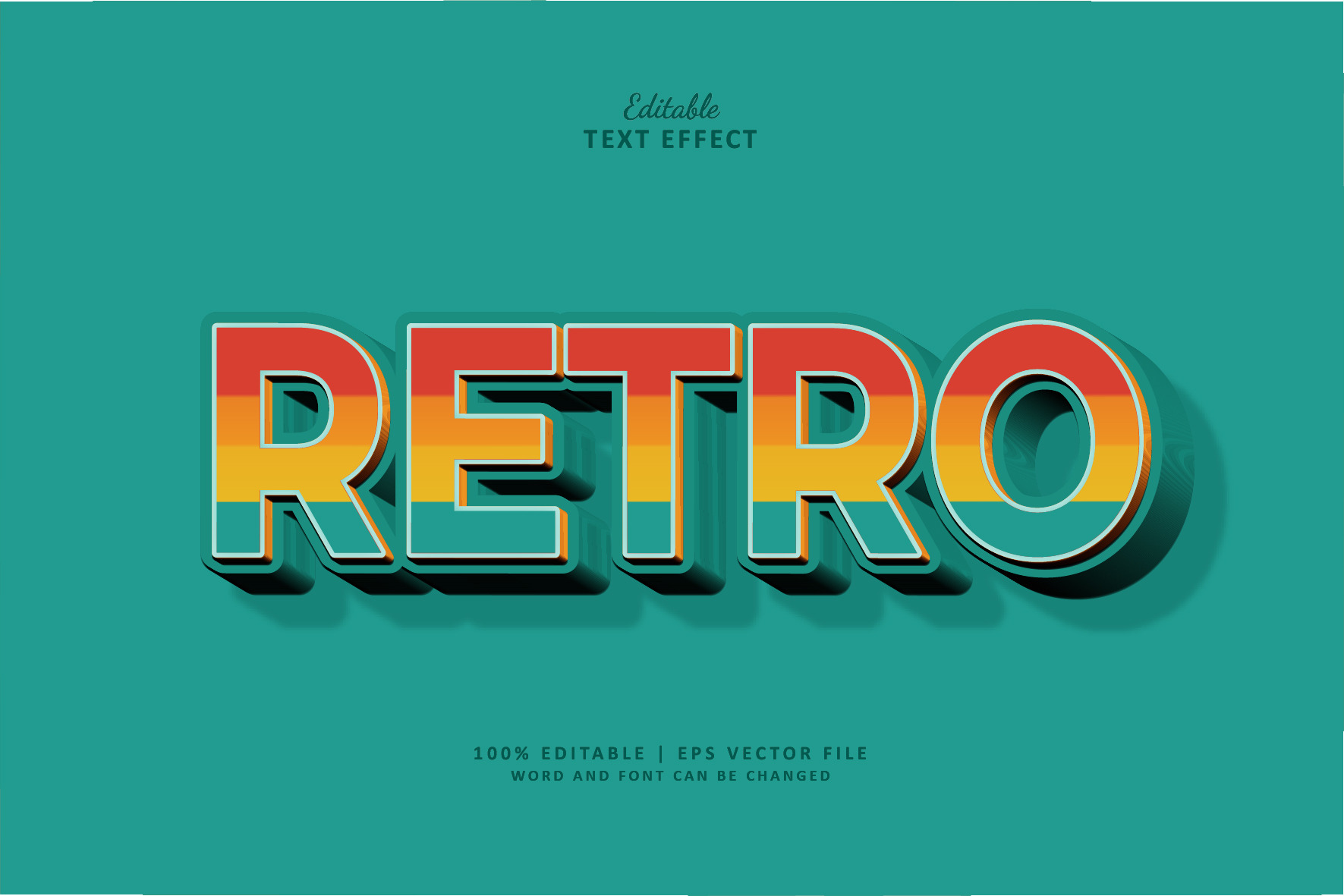 Text Effect Retro, a Layer Style Add-On by Navy Graphic | Creative Market