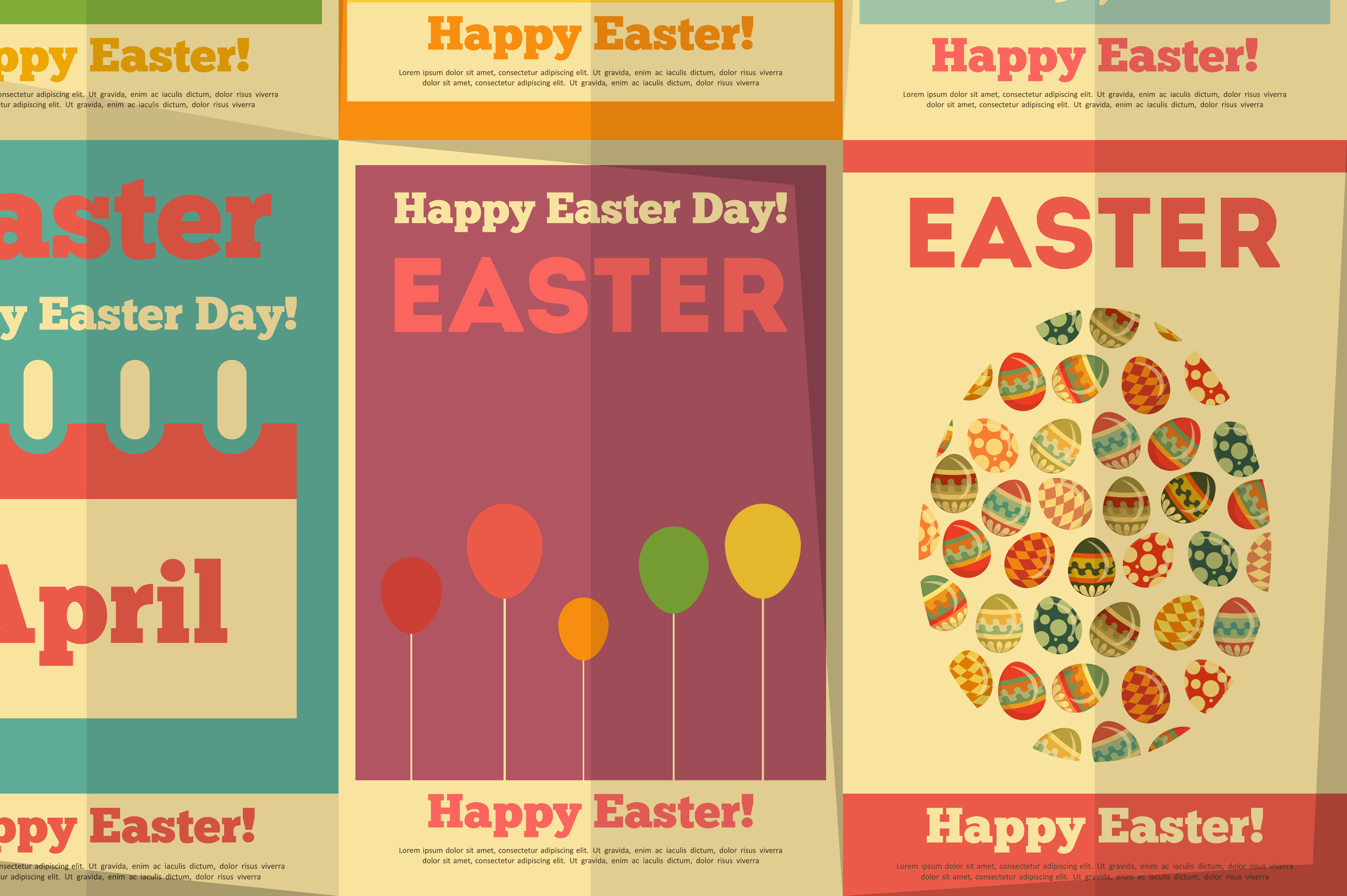 Retro Easter Posters, a Decorative Illustration by ELFIVETROV DESIGN ...
