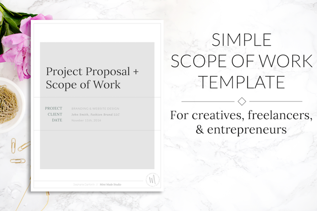 Scope of Work & Project Proposal, a Brochure Template by Mint Made