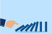 domino effect. Chain reaction, a Work Illustration by ModVector