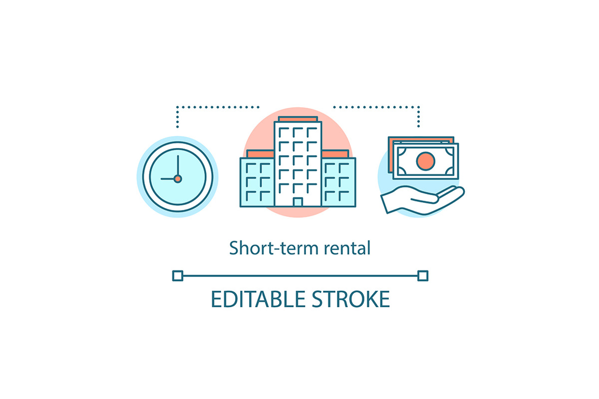 Short-term rental concept icon, an Outline Icon by IMG visuals icons