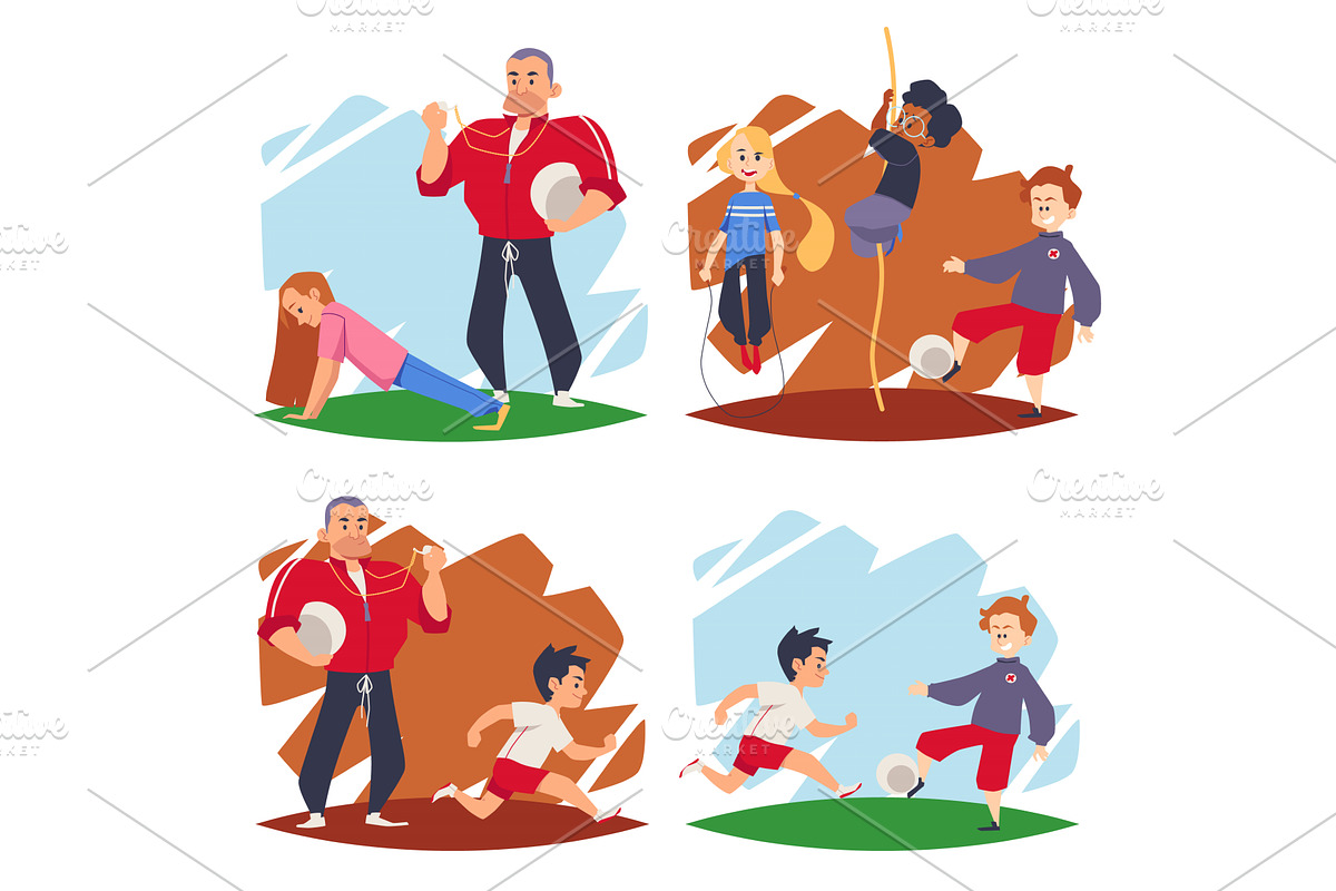Banners with kids in physical, an Object Graphic by Sabelskaya ...