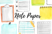 Watercolor note paper clipart, an Education Illustration by Writelovely