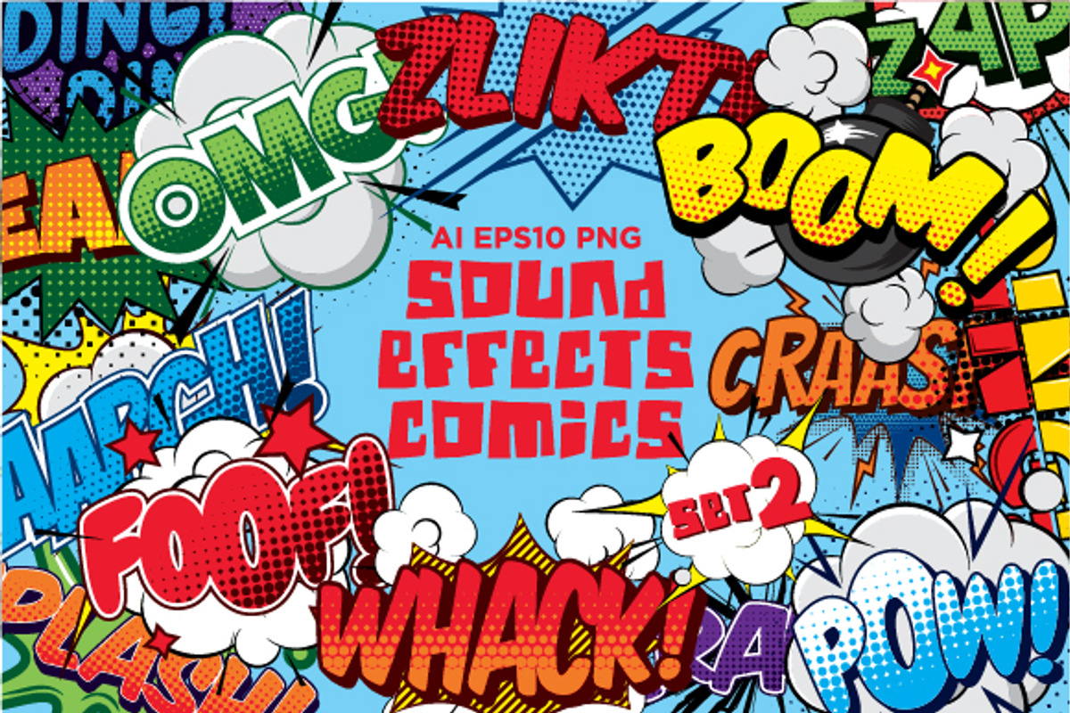 Comics sound effects set2, an Illustration by MaximGertsen