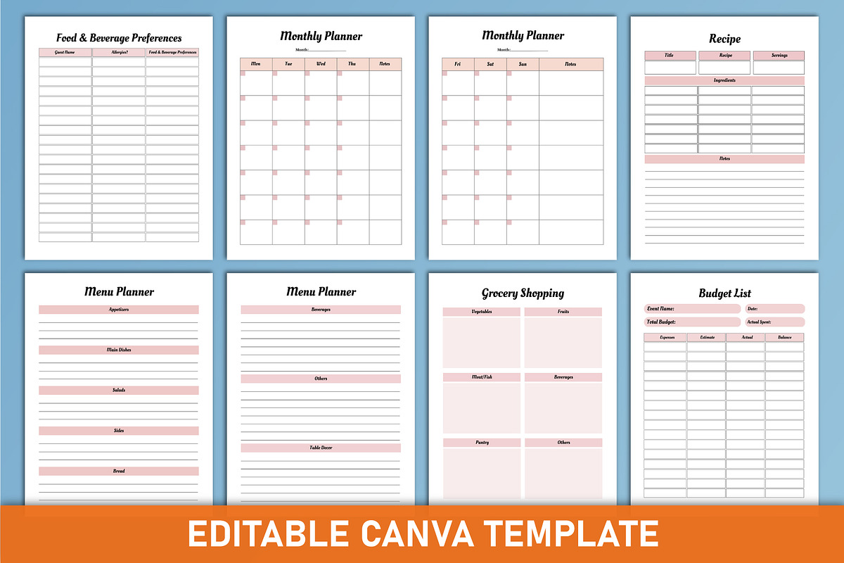 Editable Party & Event Planner Canva