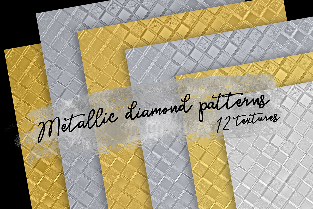 Metallic Diamond Patterns, a Texture Graphic by Julie Campbell