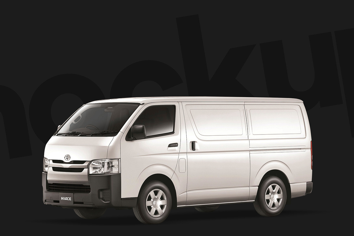 4K Work Van Toyota HiAce PSD Mockup, an Advertising Mockup by mockupdepot