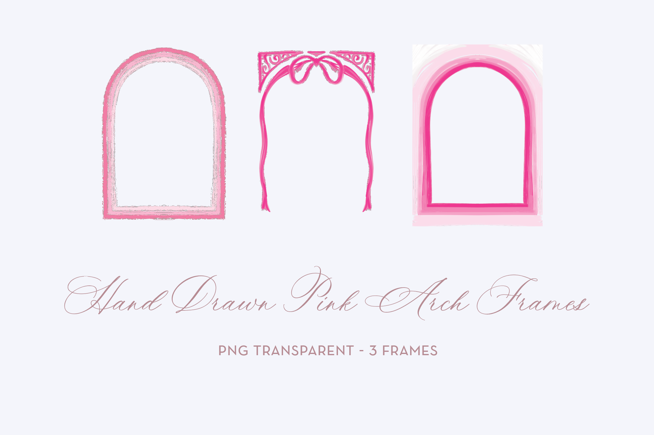 Pink Arch Frames PNG, an Object Graphic by SarahOMaryDesigns