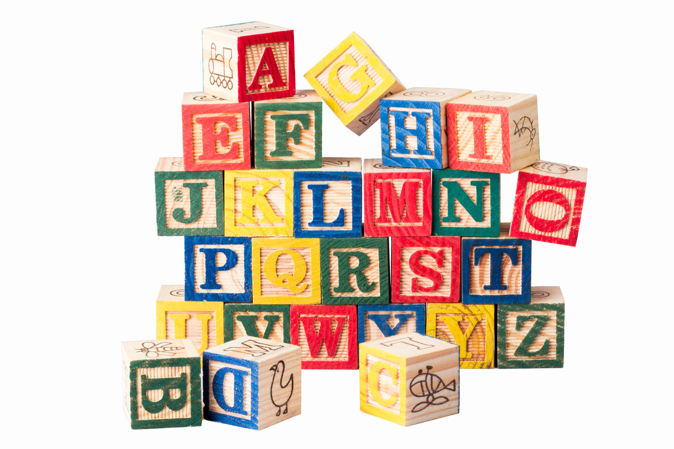 Alphabets with wooden blocks featuring toy block, block shape, and ...
