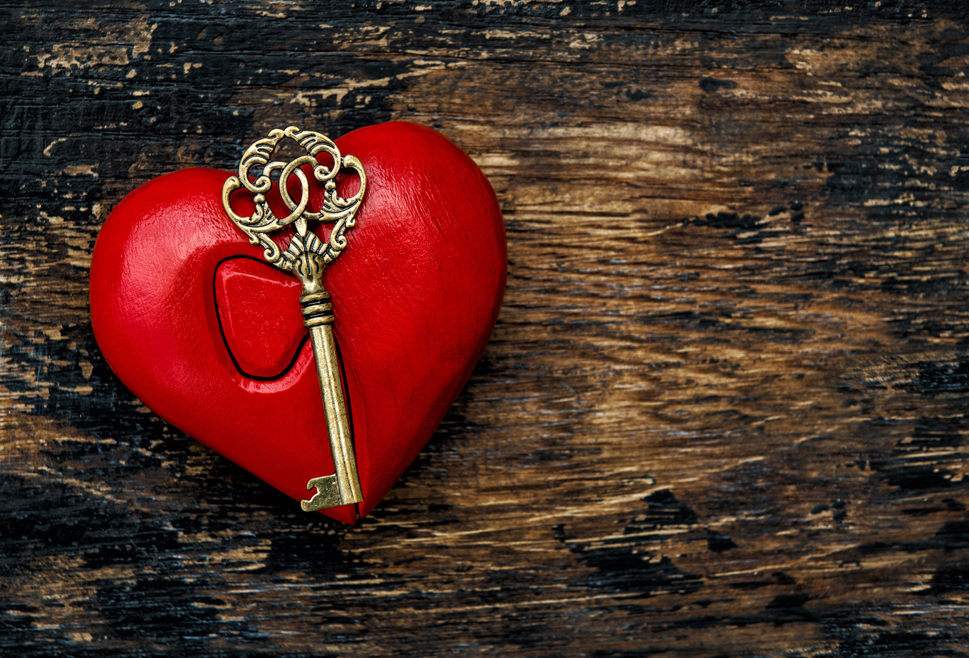 Red heart golden key Valentines Day, a Holiday Photo by LiliGraphie