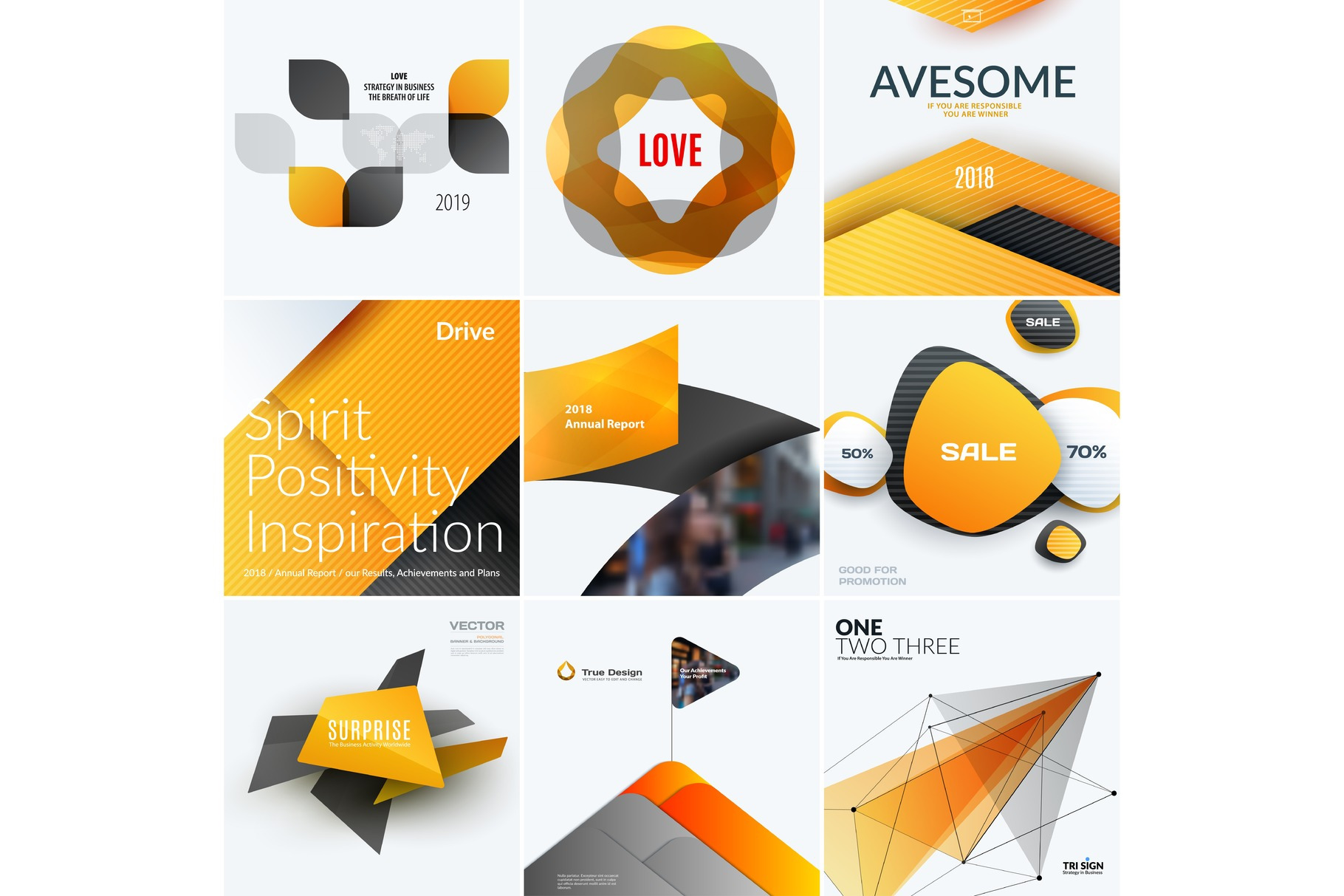 Set of abstract vector design for graphic template. Creative modern ...
