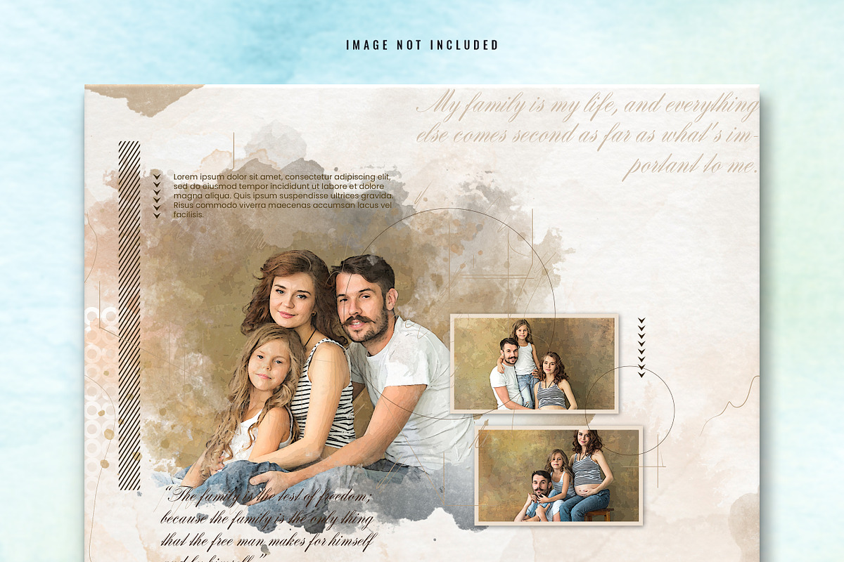 Watercolor Photo Effect collage grid, a Social Media Template by ...