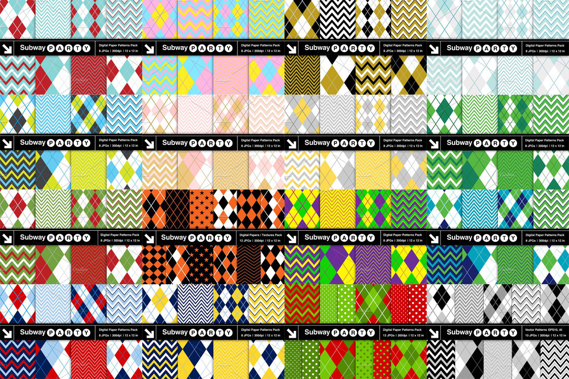 Argyle Digital Paper BUNDLE, a Pattern Graphic by SubwayParty