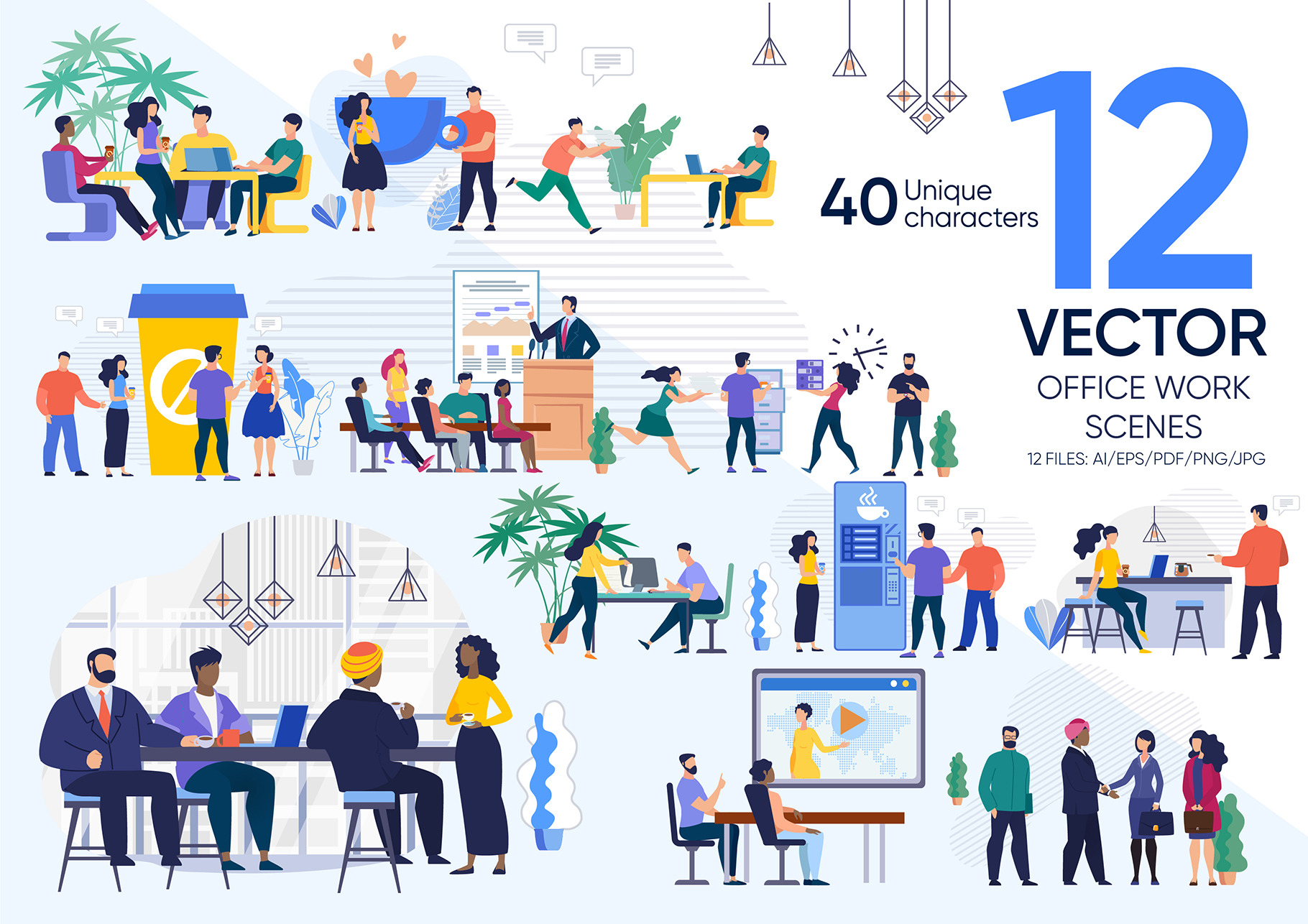 Office Work Vector Scenes, a Person Illustration by Tera Vector