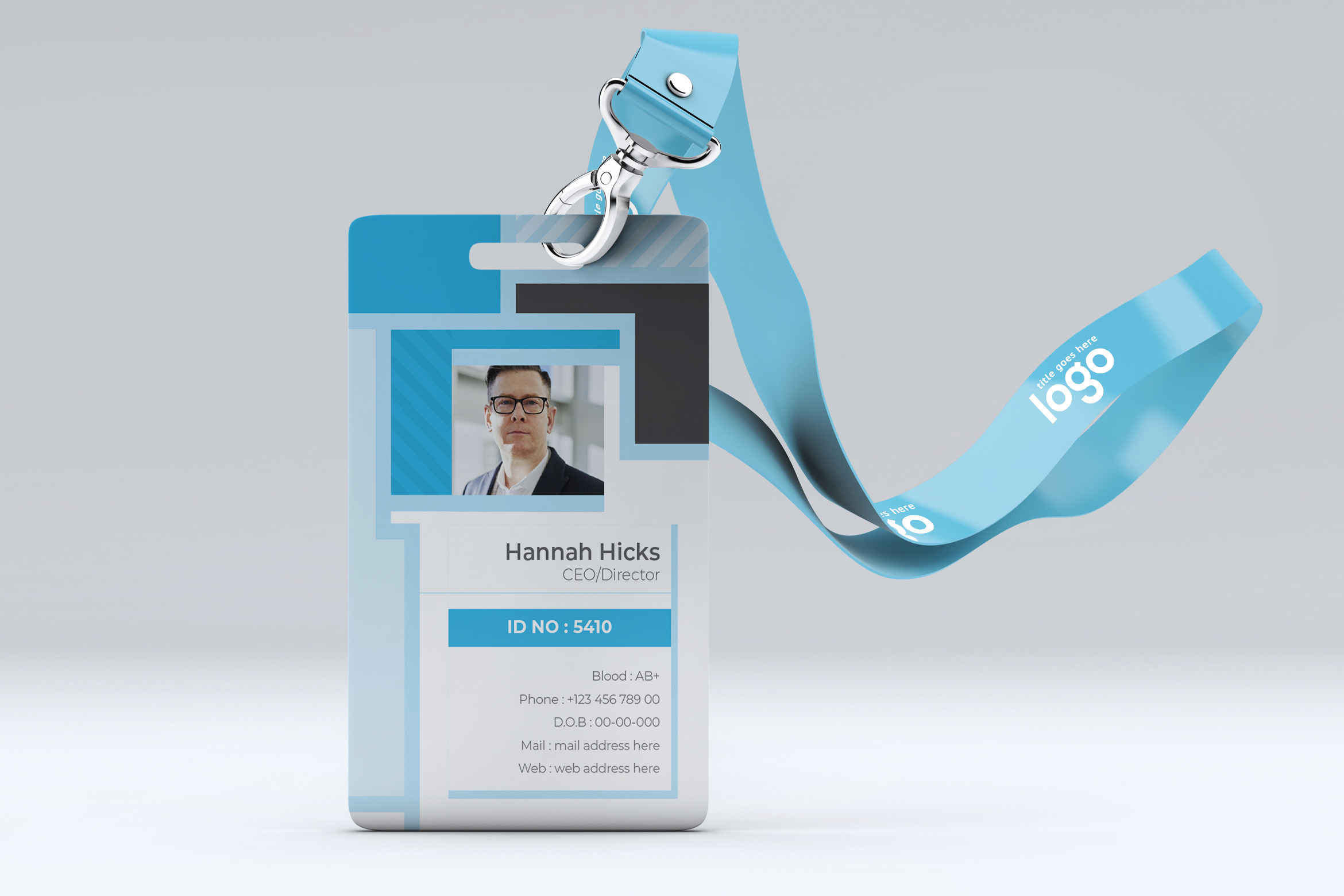 Blue & Black ID Card Design Template, a Stationery Template by ZAAS