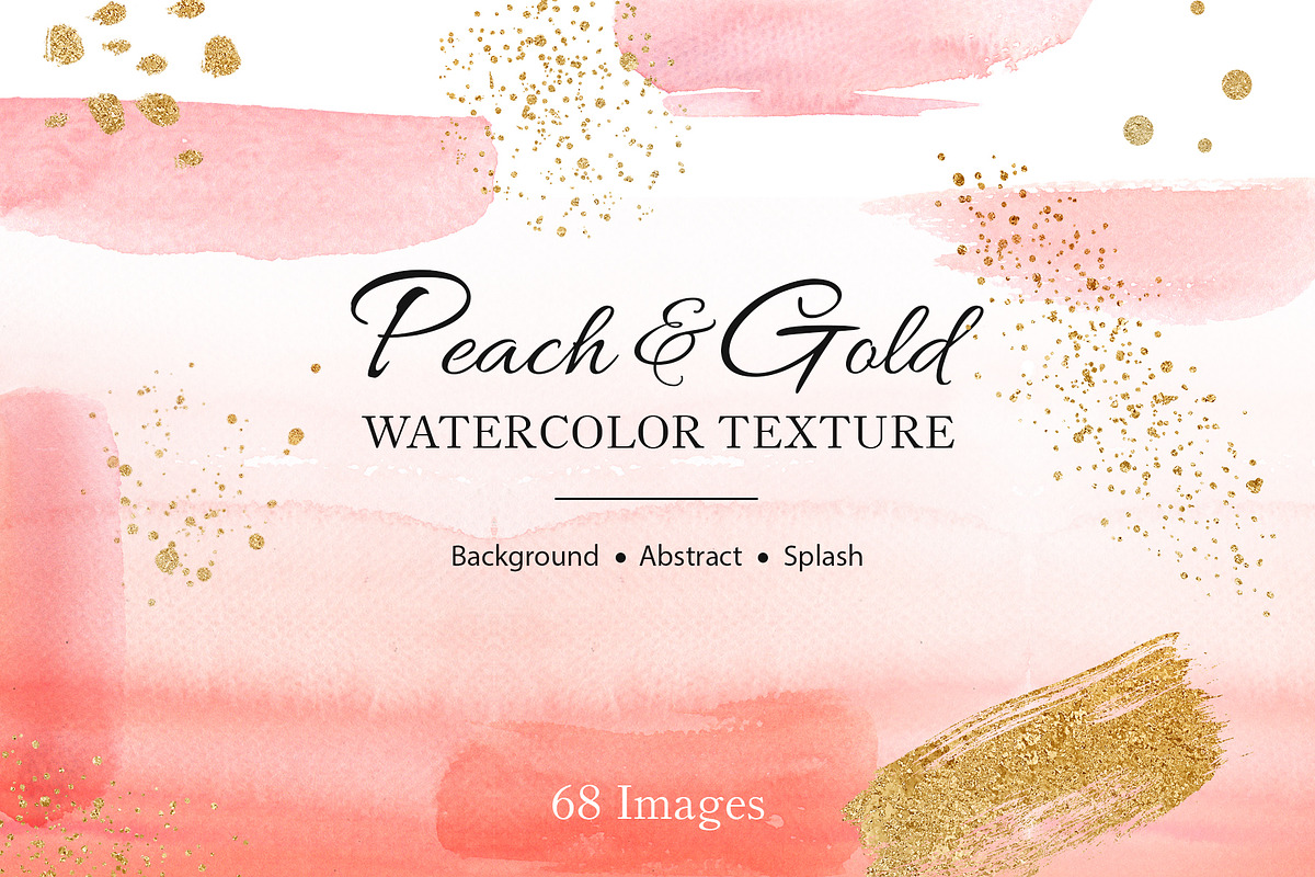 Peach Splash Mix Watercolor, a Decorative Illustration by CreativeValuation