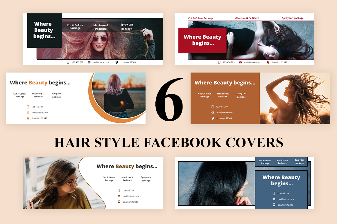 Hair Style Facebook Covers - SK, a Social Media Template by UNIK Agency