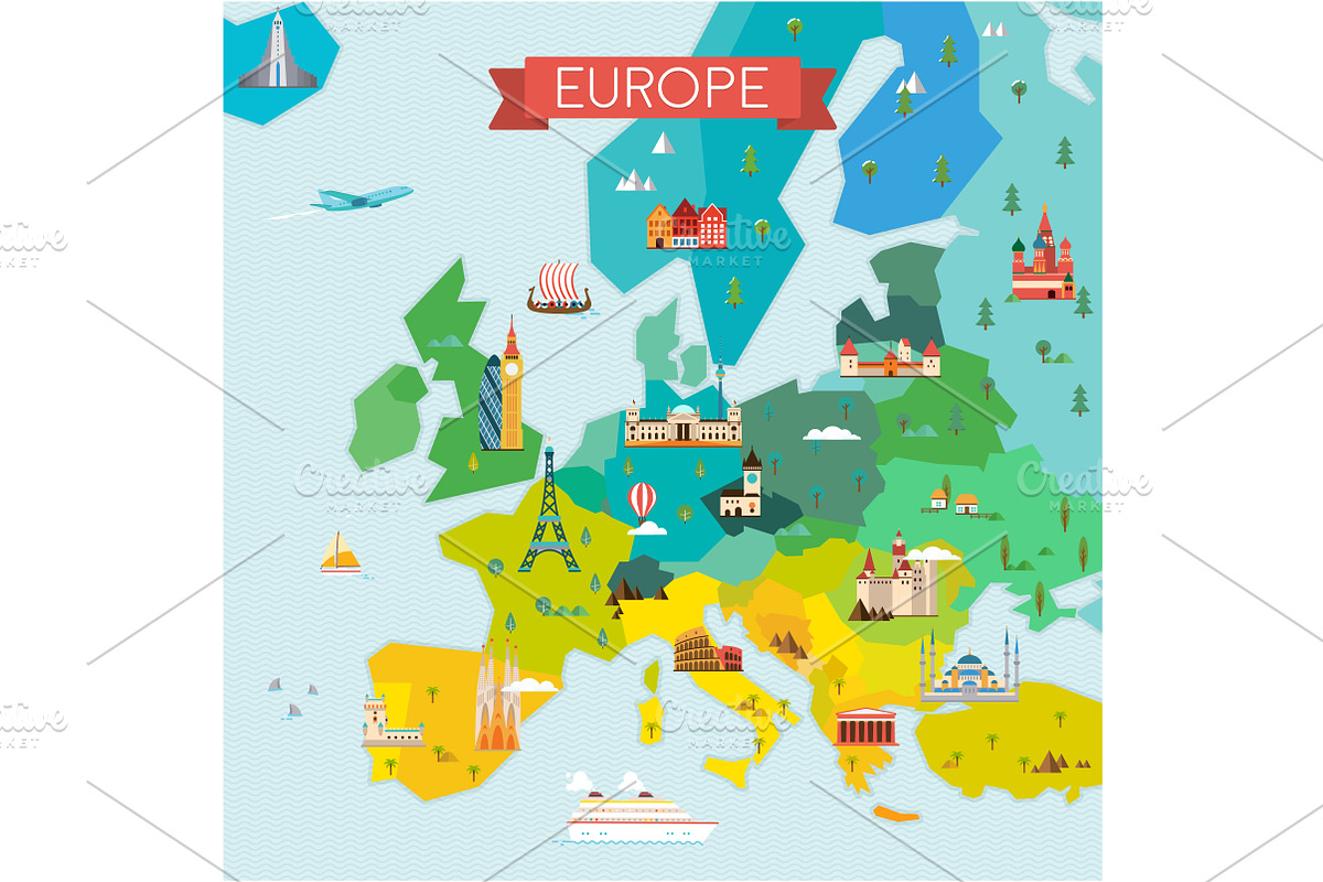 Europe skyline, an Illustration by GlebTagirov