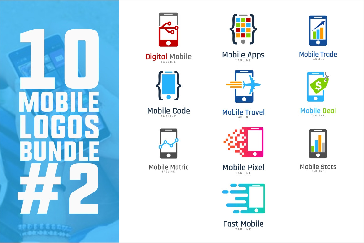 10 Mobile Logo Bundle #2, a Branding & Logo Template by PutraCetol Studio