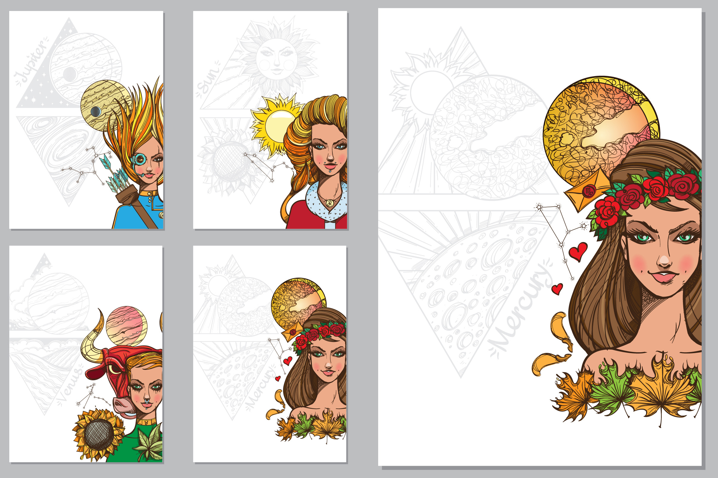 Women's Zodiac Signs, an Illustration by It's Time to Designs