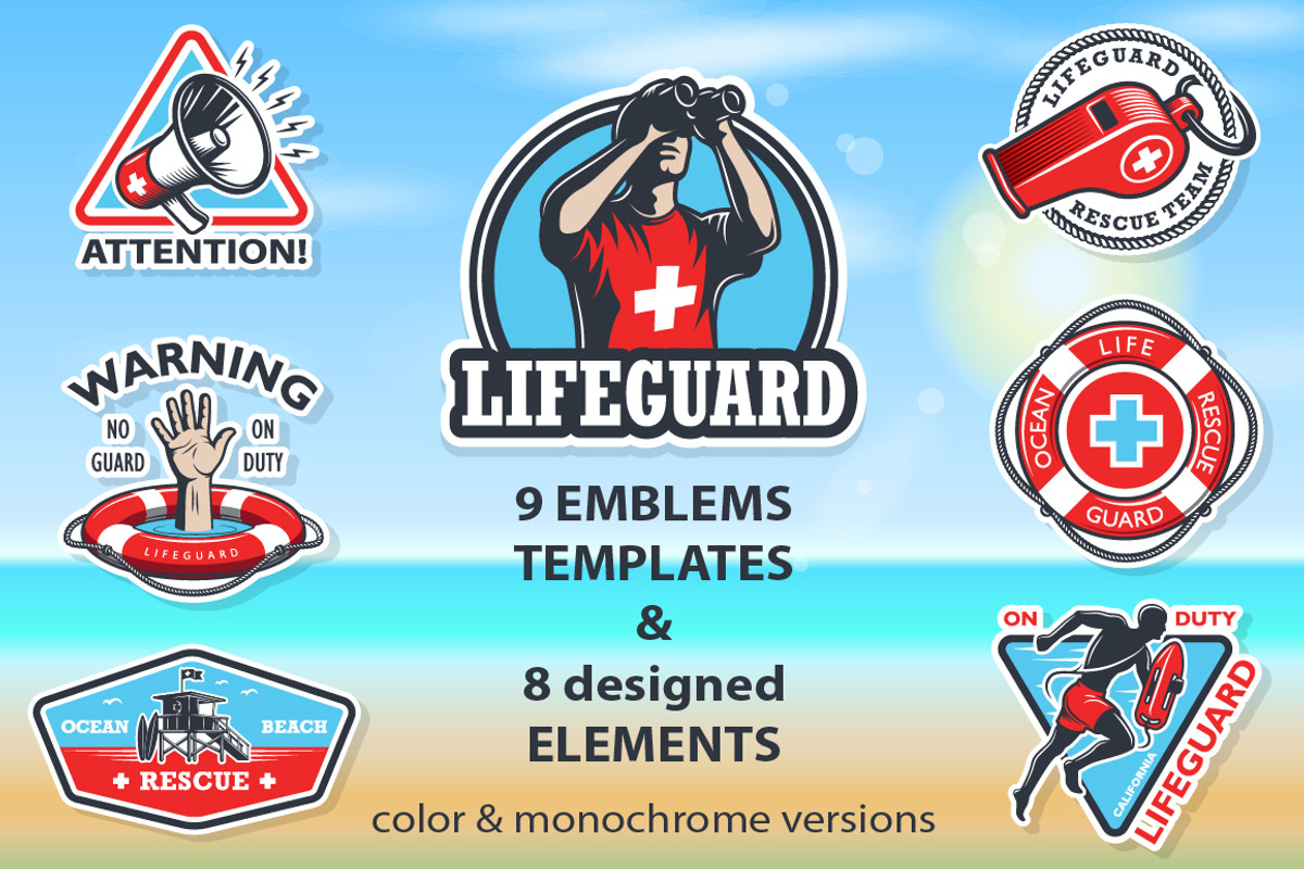 Set of lifeguard emblems, a Branding & Logo Template by Alexander Belenkiy
