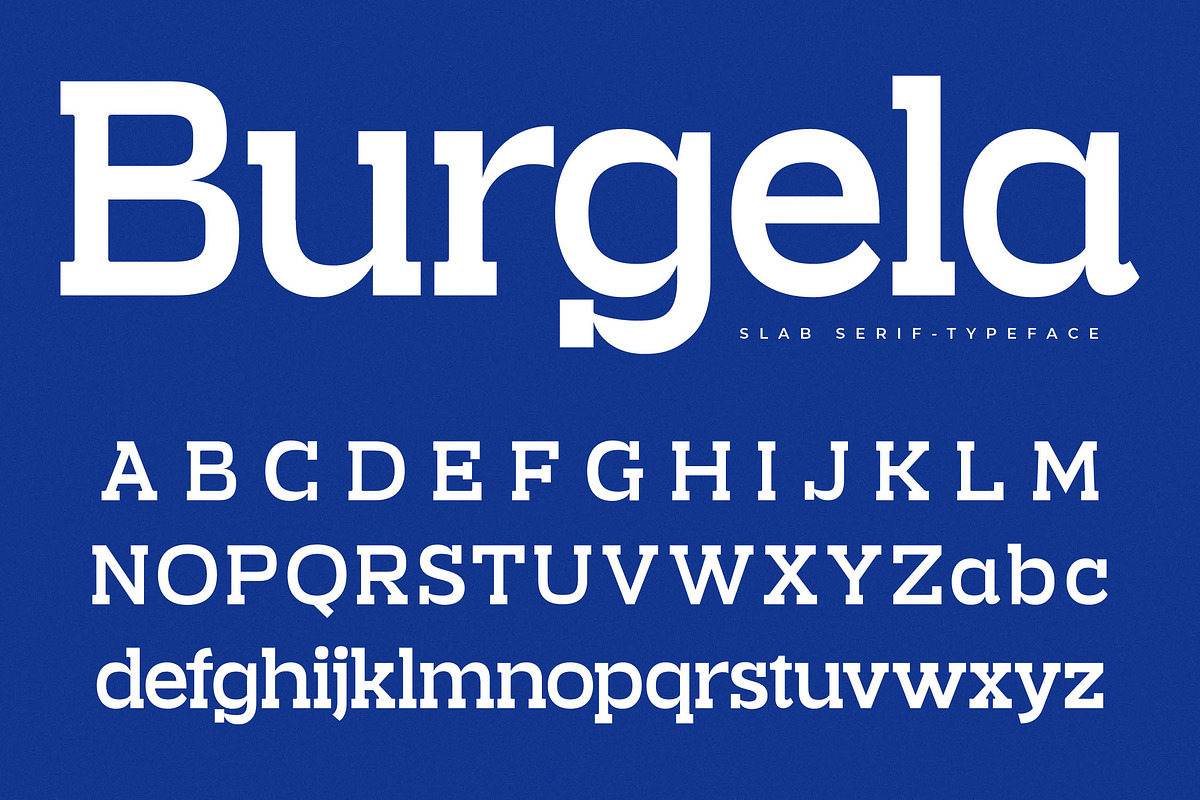 Burgela Slab Serif Typeface, a Slab Serif Font by Letterena Studios