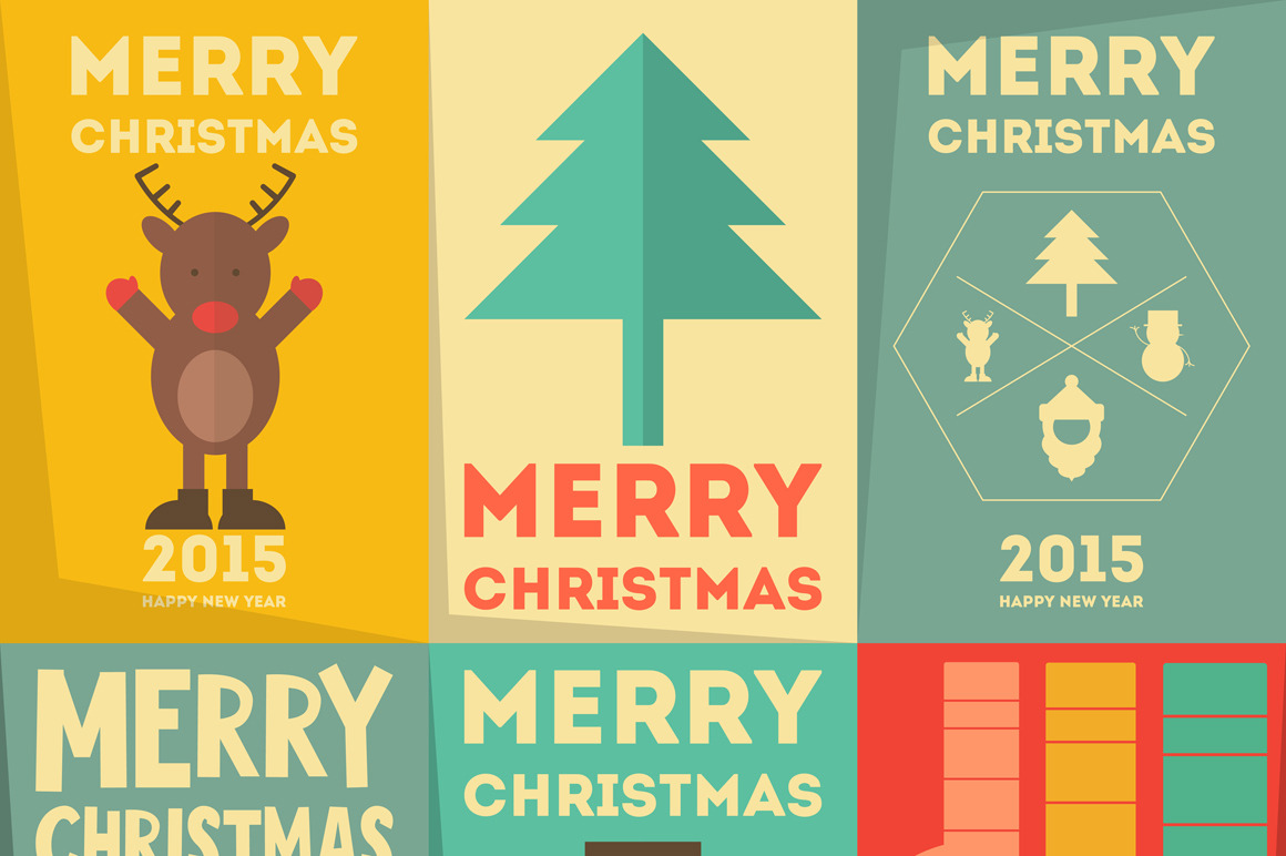 Christmas Posters Set | Illustrations ~ Creative Market