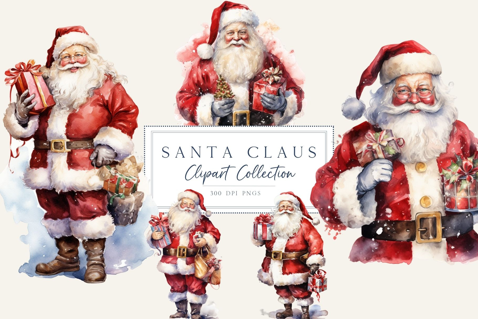 Watercolor Santa Claus