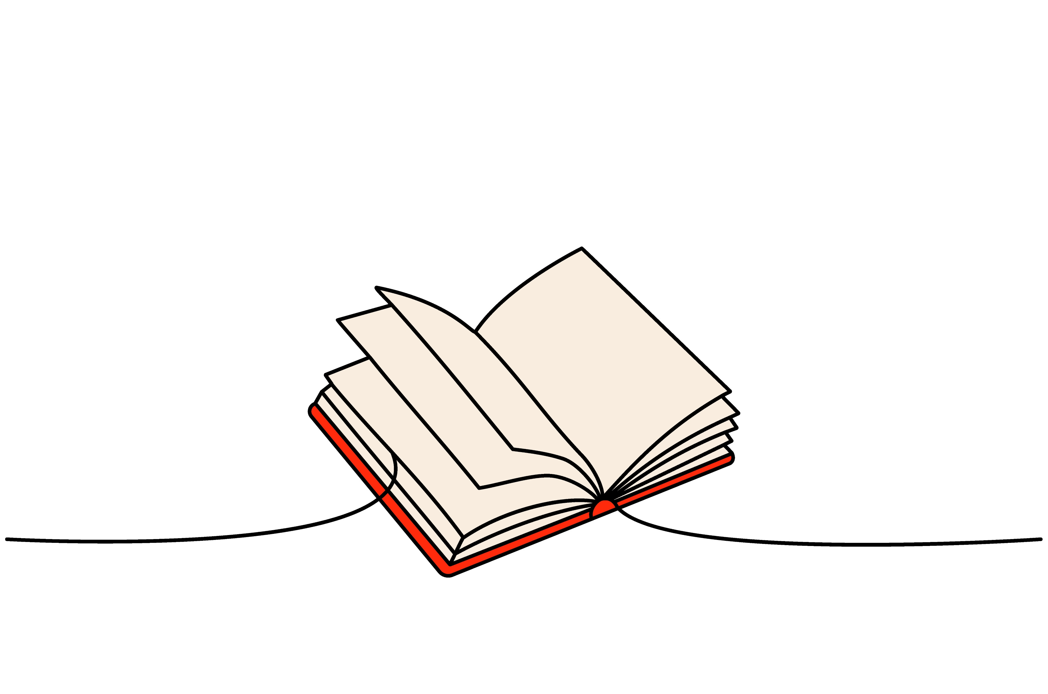 Closed book one line colored, an Education Illustration by GraphiShop