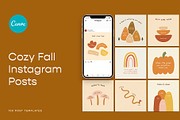 Cozy Fall Instagram Post CANVA | Social Media Templates ~ Creative Market