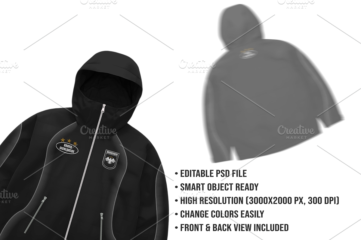 Windbreaker Jacket Mockup PSD