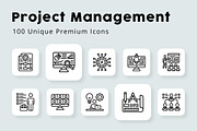 Project Management Outline Icons | Outline Icons ~ Creative Market