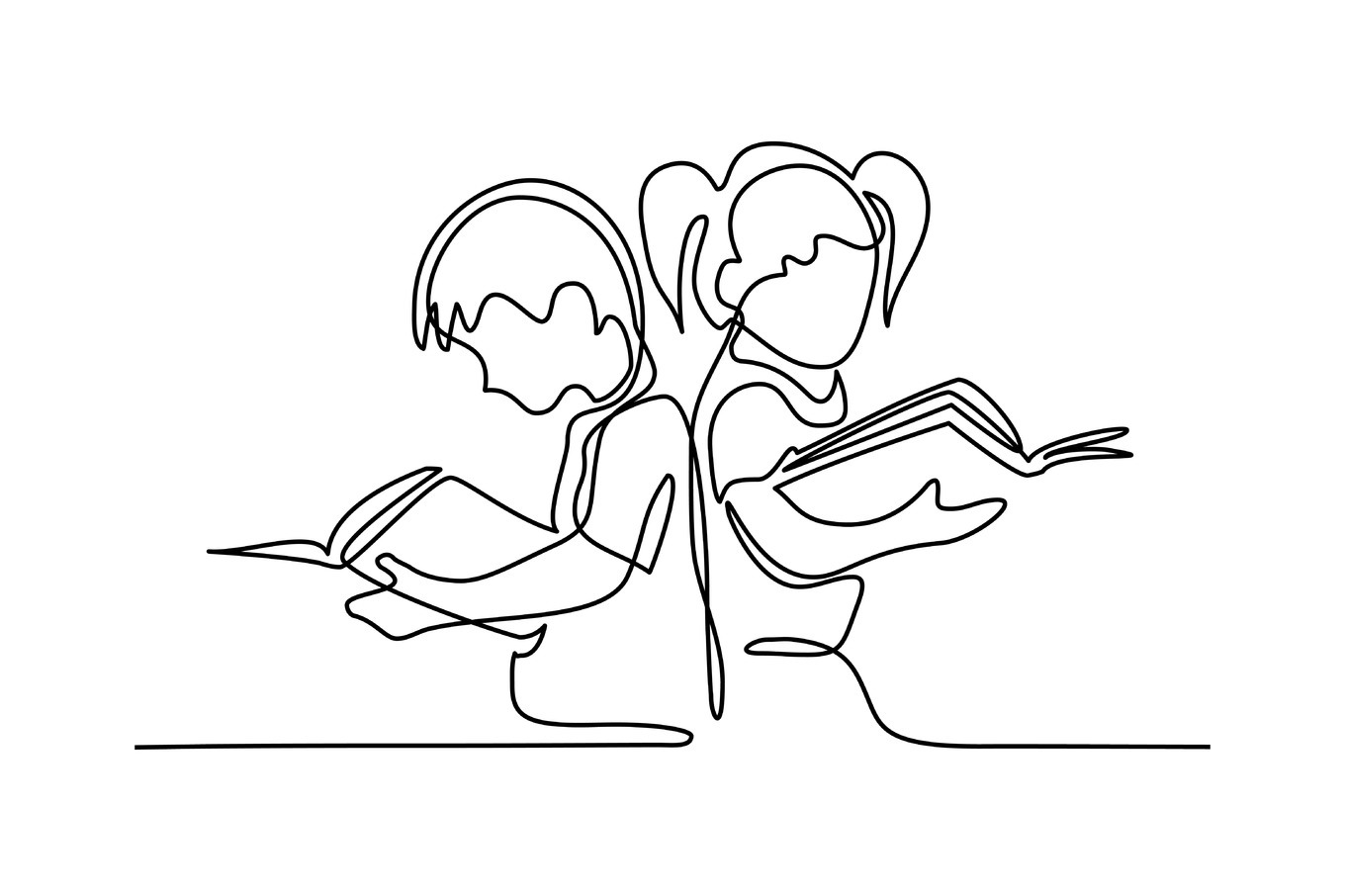 Kids reading books. Back to school, an Education Illustration by ...