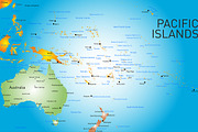 map of pacific islands, an Illustration by Jan Jack Russo Media