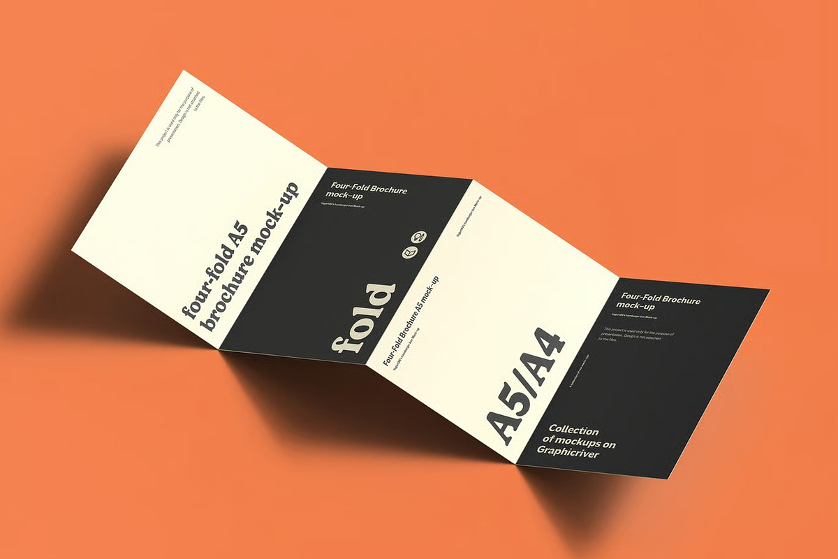 Four Fold A5 Brochure Mockup
