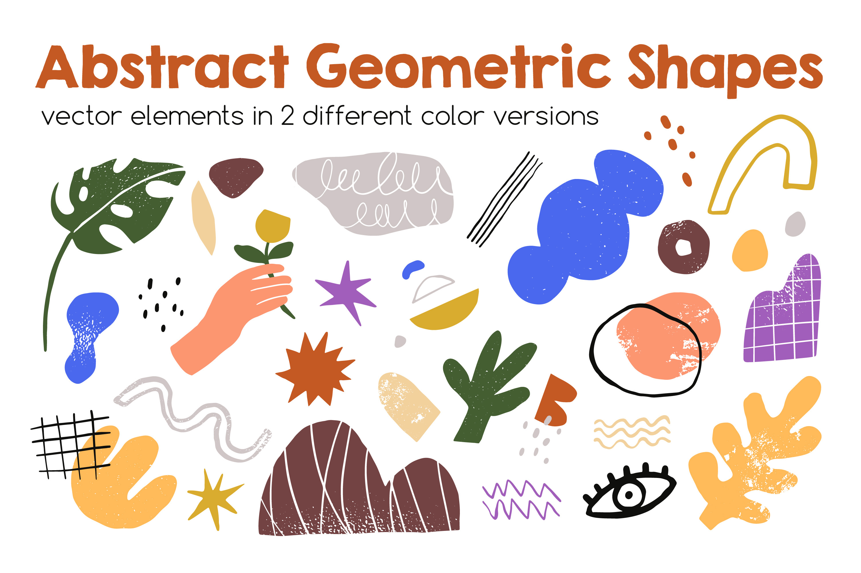 Trendy abstract geometric shapes set, a Decorative Illustration by Good ...