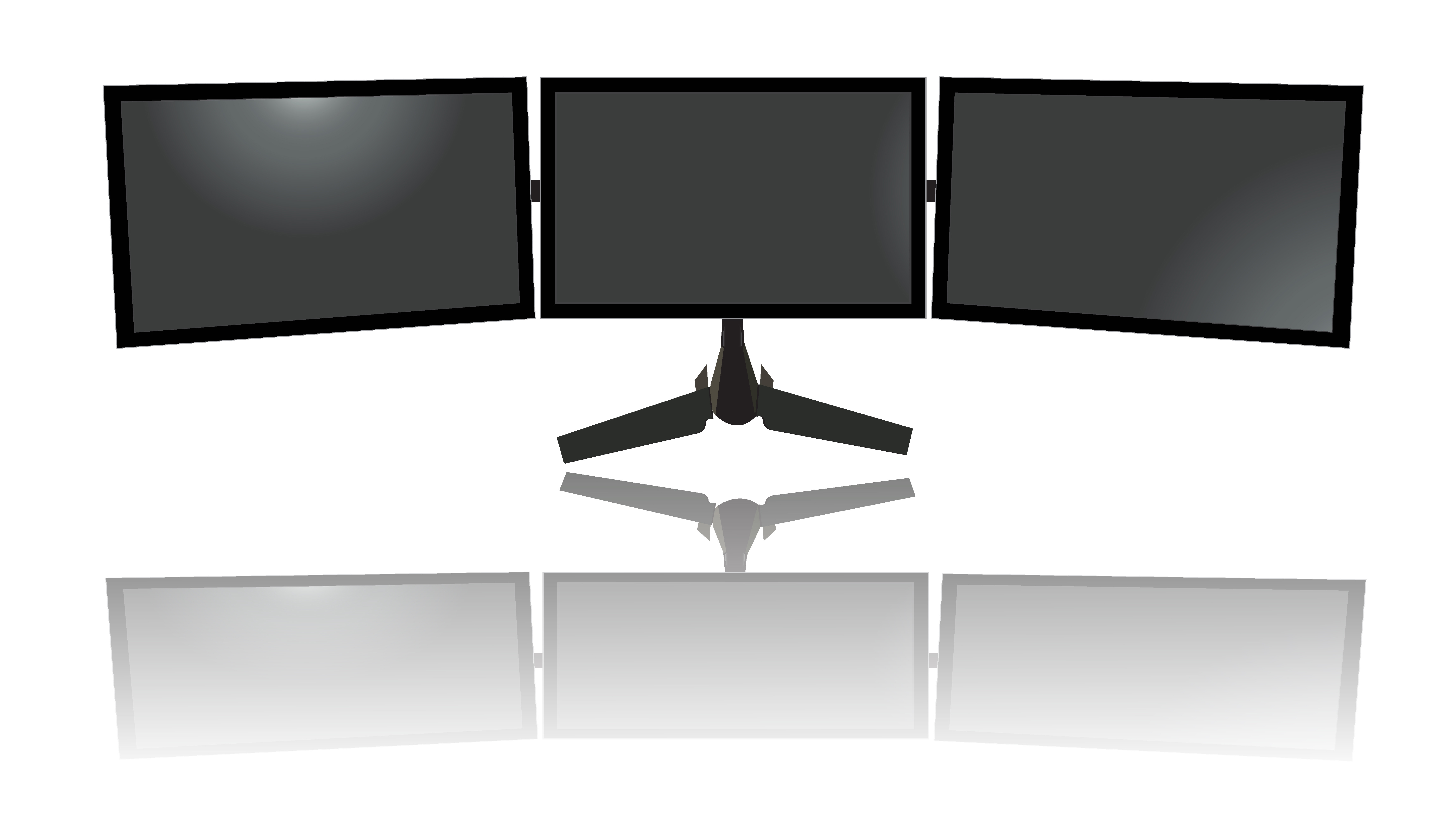 triple monitors, tv, flat | Object Illustrations ~ Creative Market
